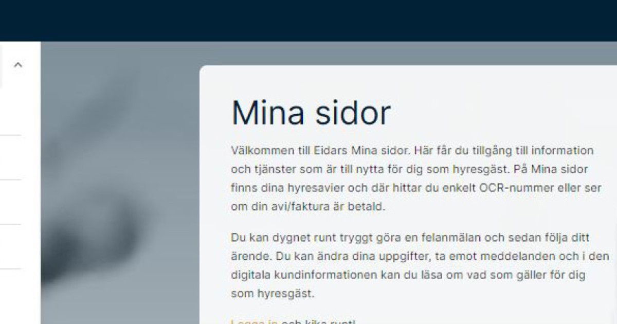 Nytt utseende på Mina sidor | Eidar.se